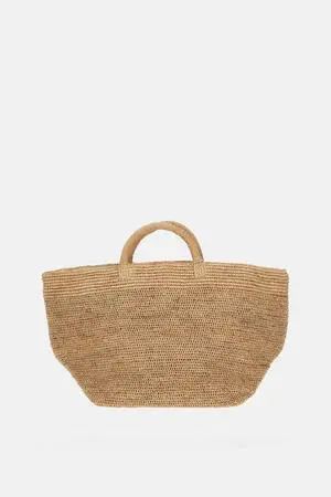 IBELIV Large Raffia Handbag - Beige