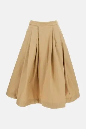 CASEY & CASEY Flared Pleated Skirt - Beige