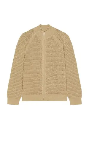 LE17SEPTEMBRE Open Knit Zip Up Cardigan - Brown