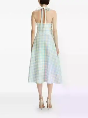Oscar De La Renta Gingham-pattern Midi Dress