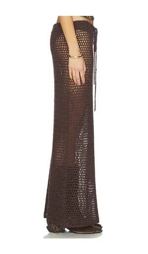 Superdown Open Crochet Knit Maxi Skirt