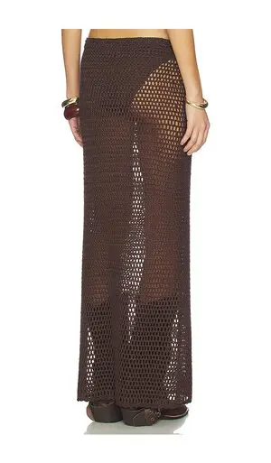 Superdown Open Crochet Knit Maxi Skirt