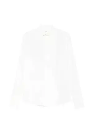 6397 Long-sleeve Pleated-detail Shirt - White
