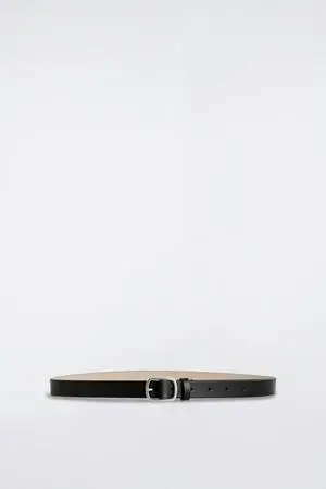 Cos Grained Leather Belt - Black