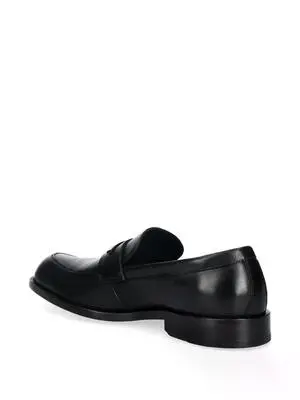 BOSS Metal-finish Leather Loafers