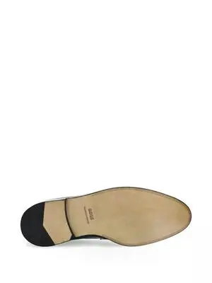 BOSS Metal-finish Leather Loafers