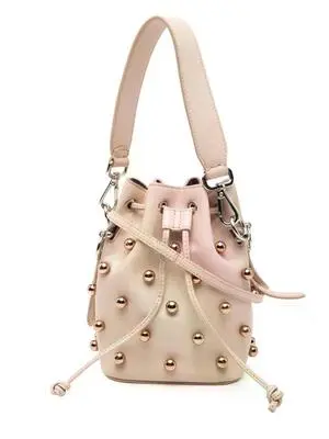 Fendi 2010-2026 Mini Studded Calfskin Mon Tresor Bucket Bag Satchel - Pink