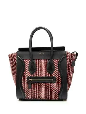 Celine 2017 Micro Tweed Luggage Tote Bag - Black