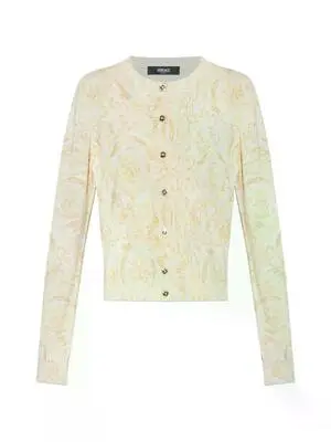 Versace Patterned Buttoned Cardigan - Neutrals