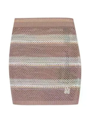 Amiri Crochet Striped Mini Skirt - Neutrals
