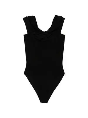 Norma Kamali Draped Bodysuit - Black