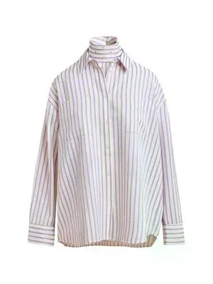 Essentiel Antwerp Striped Rhinestone Shirt - White