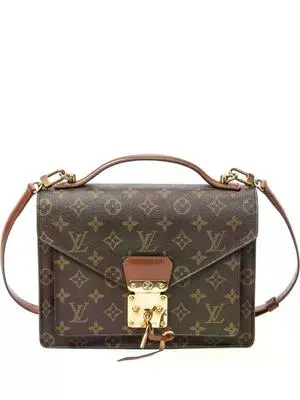 LOUIS VUITTON 28 Monceau Logo Tote Bag - Brown