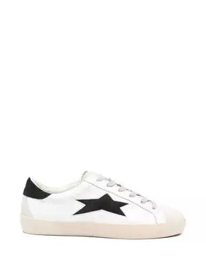 ISHIKAWA Star Appliqué Leather Sneakers - White