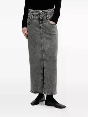 Karl Lagerfeld Slit-detail Denim Maxi Skirt - Grey