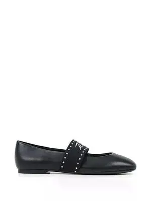 Karl Lagerfeld Studded Strap Ballet Flats - Black