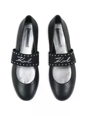 Karl Lagerfeld Studded Strap Ballet Flats
