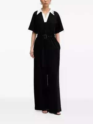 Karl Lagerfeld Collared Belted Jumpsuit