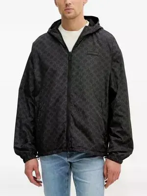 Karl Lagerfeld Hooded Patterned Reversible Jacket