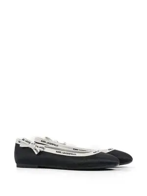 Karl Lagerfeld Logo-ribbon Ballet Flats