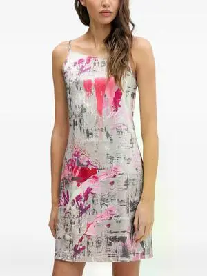 Karl Lagerfeld Tie-back Printed Mini Dress - Grey