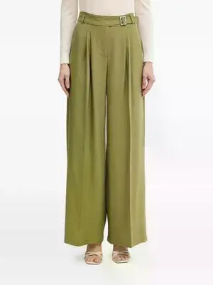 Karl Lagerfeld Pleated Wide-leg Trousers - Green
