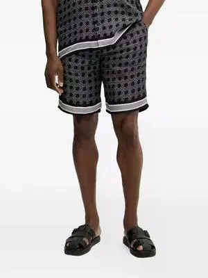 Karl Lagerfeld Geometric-print Shorts - Black