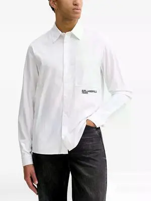 Karl Lagerfeld Chest-pocket Long-sleeve Shirt - White