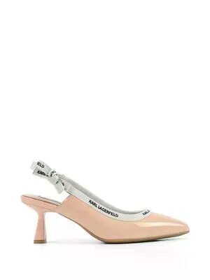 Karl Lagerfeld Bow-detail Slingback Pumps - Neutrals
