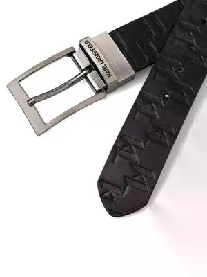 Karl Lagerfeld Embossed Buckle Belt - Black