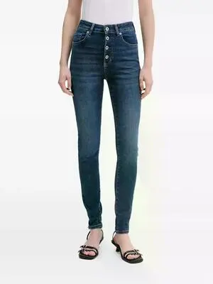 Karl Lagerfeld Button-embellished Jeans - Blue
