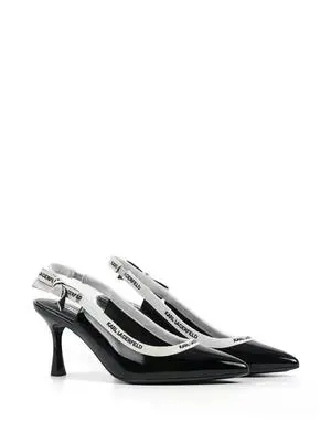 Karl Lagerfeld Sienna Logo-strap Pumps - Black