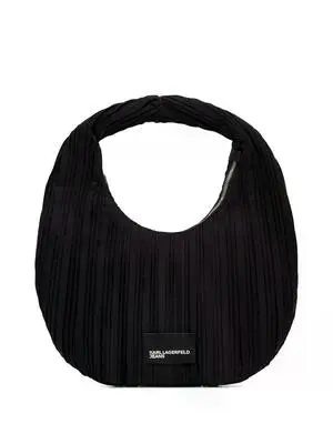 Karl Lagerfeld Pleated-details Shoulder Bag - Black