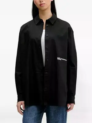 Karl Lagerfeld Buttoned Long-sleeve Shirt - Black