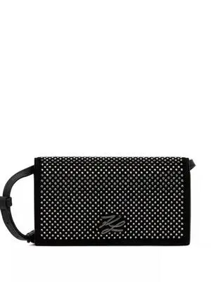 Karl Lagerfeld Studded-logo Cross Body Bag - Black