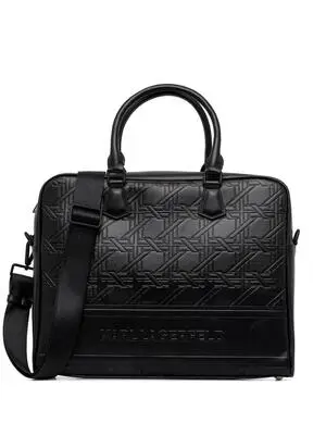 Karl Lagerfeld Embossed-patternl Briefcase - Black