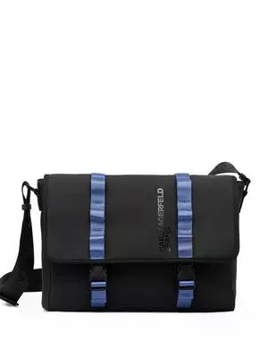 Karl Lagerfeld Buckle-strap Messenger Bag - Black