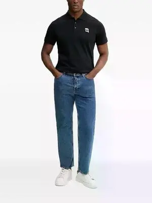 Karl Lagerfeld Logo Polo Shirt - Black