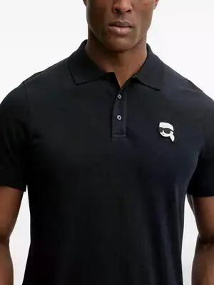 Karl Lagerfeld Logo Polo Shirt - Black