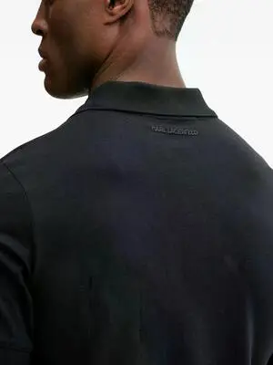 Karl Lagerfeld Logo Polo Shirt - Black