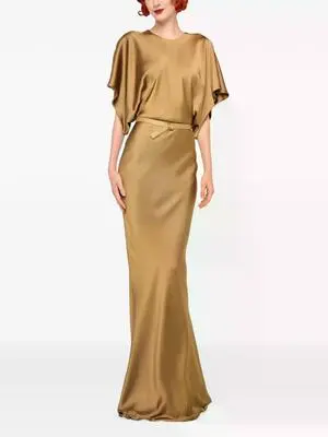 Norma Kamali Obie Gown Dress - Brown