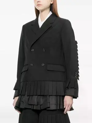 Noir Kei Ninomiya Pleated Double-breasted Blazer