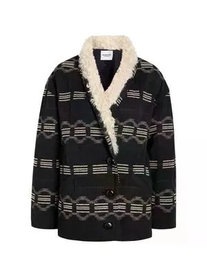 MARANT ETOILE Qayla Jacquard Coat - Black