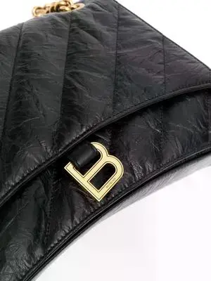 Balenciaga Medium Crush Shoulder Bag - Black