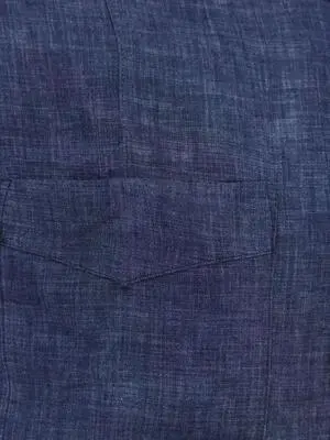 Brunello Cucinelli Pointed Collar Long Sleeve Shirt - Blue
