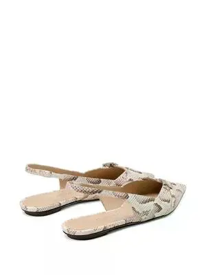 STUART WEITZMAN Georgie Snake-print Slingback Pumps - Neutrals