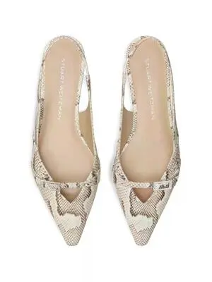 STUART WEITZMAN Georgie Snake-print Slingback Pumps - Neutrals