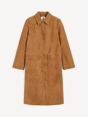 BY MALENE BIRGER Jannie Suede Maxi Jacket - Rusty Sand