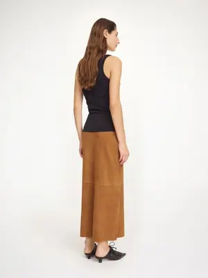 BY MALENE BIRGER Palomie Suede Maxi Skirt - Rusty Sand