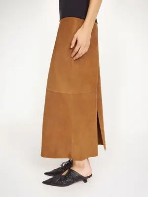 BY MALENE BIRGER Palomie Suede Maxi Skirt - Rusty Sand